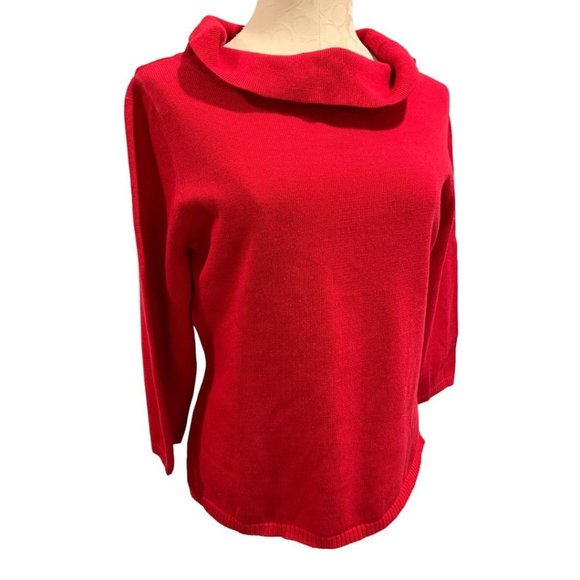 Rafaella | Sweaters | Large Rafaella Womens New Red Cowl Neck 34 Sleeve ...